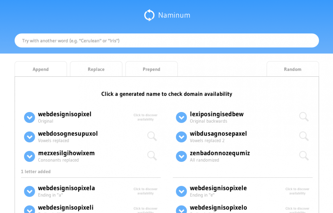 Naminum | Generar el nombre perfecto para tu empresa | Isopixel