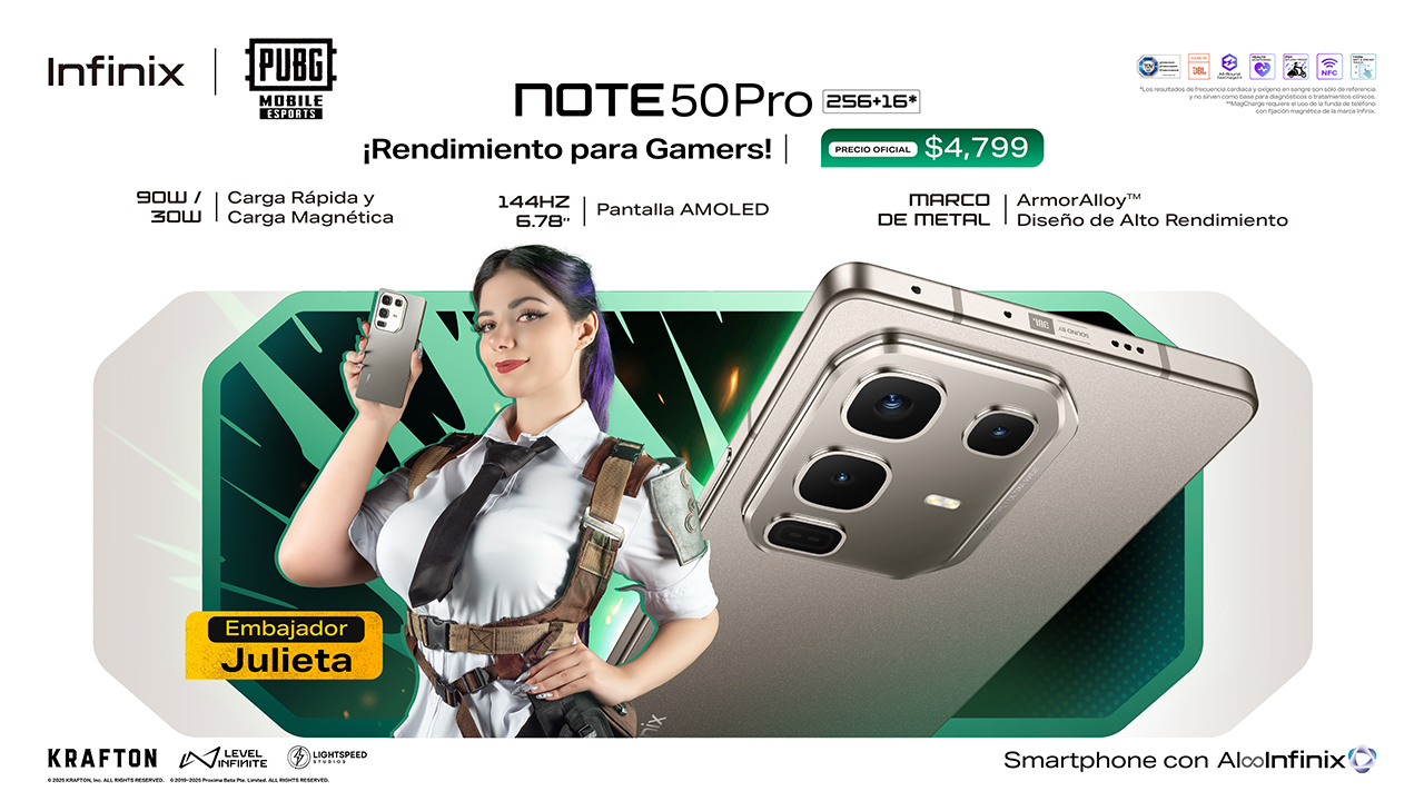 Julieta Allegretti, "GirlOfNox", es la encargada de presentar la Nueva Serie NOTE 50 de Infinix ...